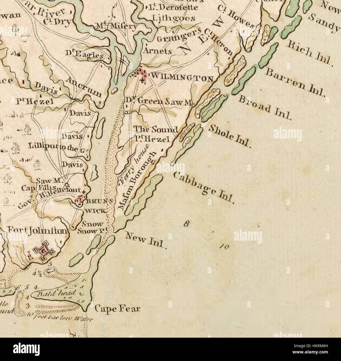 This map excerpt, created by Collet, illustrates the area of Wilmington ...