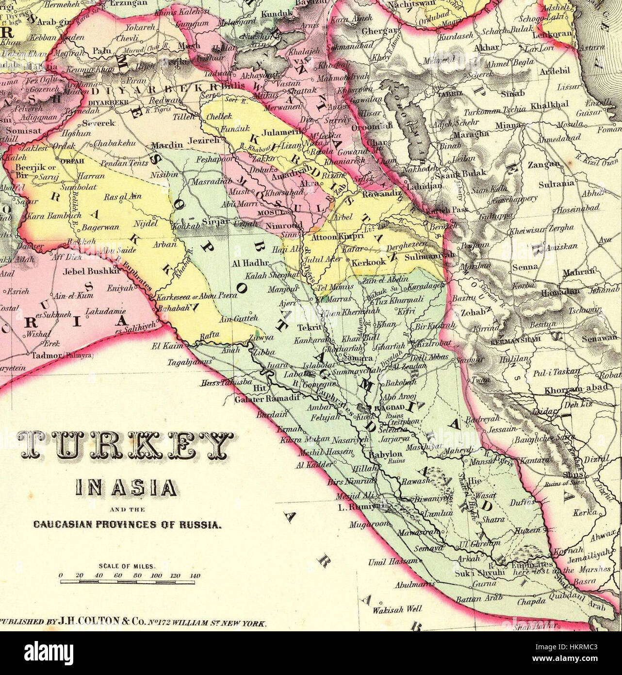 G.W. Colton’s 1856 map, 'Turkey in Asia and the Caucasian Provinces of ...