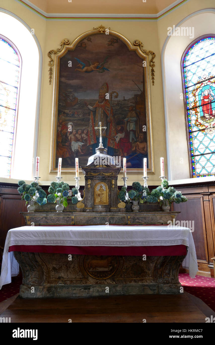 The painting 'St. Nicolas' by Colroy Roche portrays the legendary ...