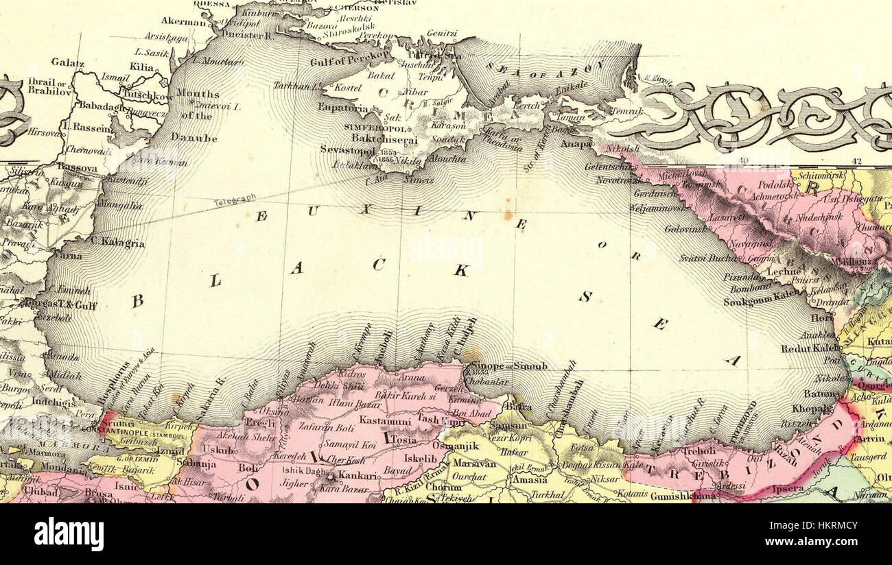 This 1856 map by G.W. Colton depicts the region of Turkey in Asia and ...