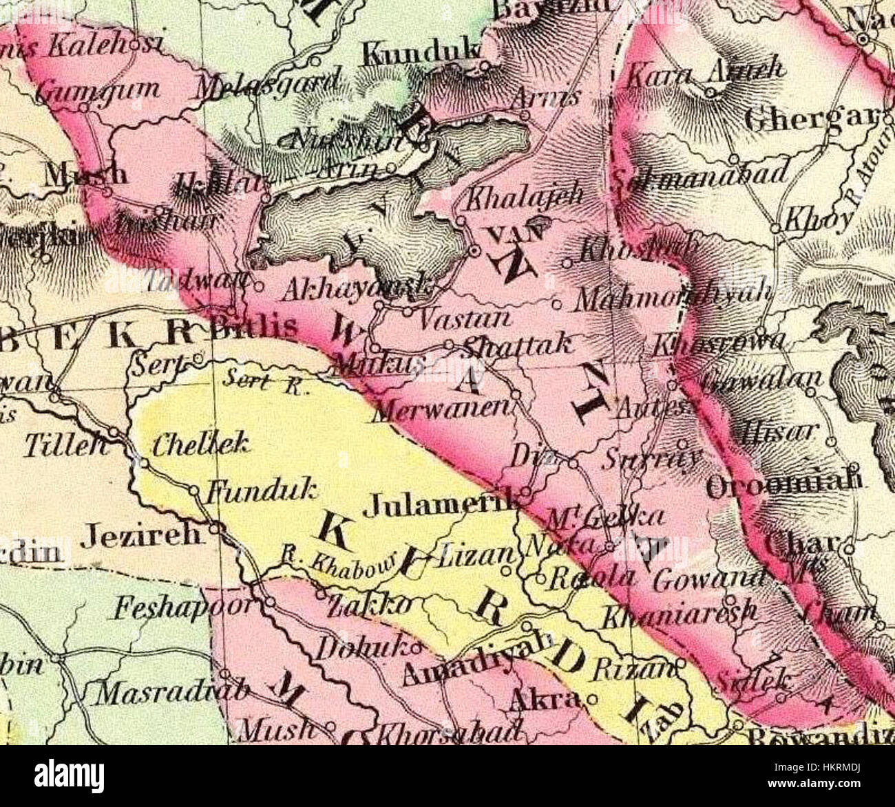 G.W. Colton's 1856 map of Turkey in Asia and the Caucasian provinces of ...