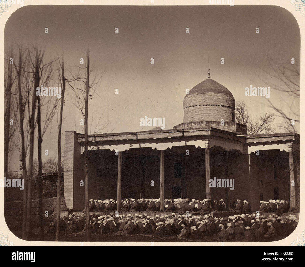 This image captures communal prayer during the annual Kurban Bayram ...