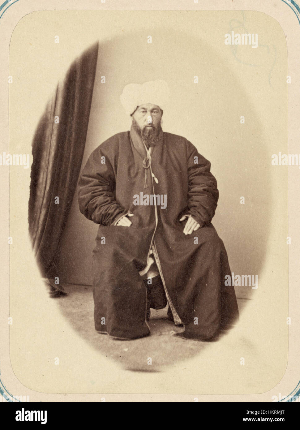 This artwork depicts communal prayer at a mosque during an annual ...