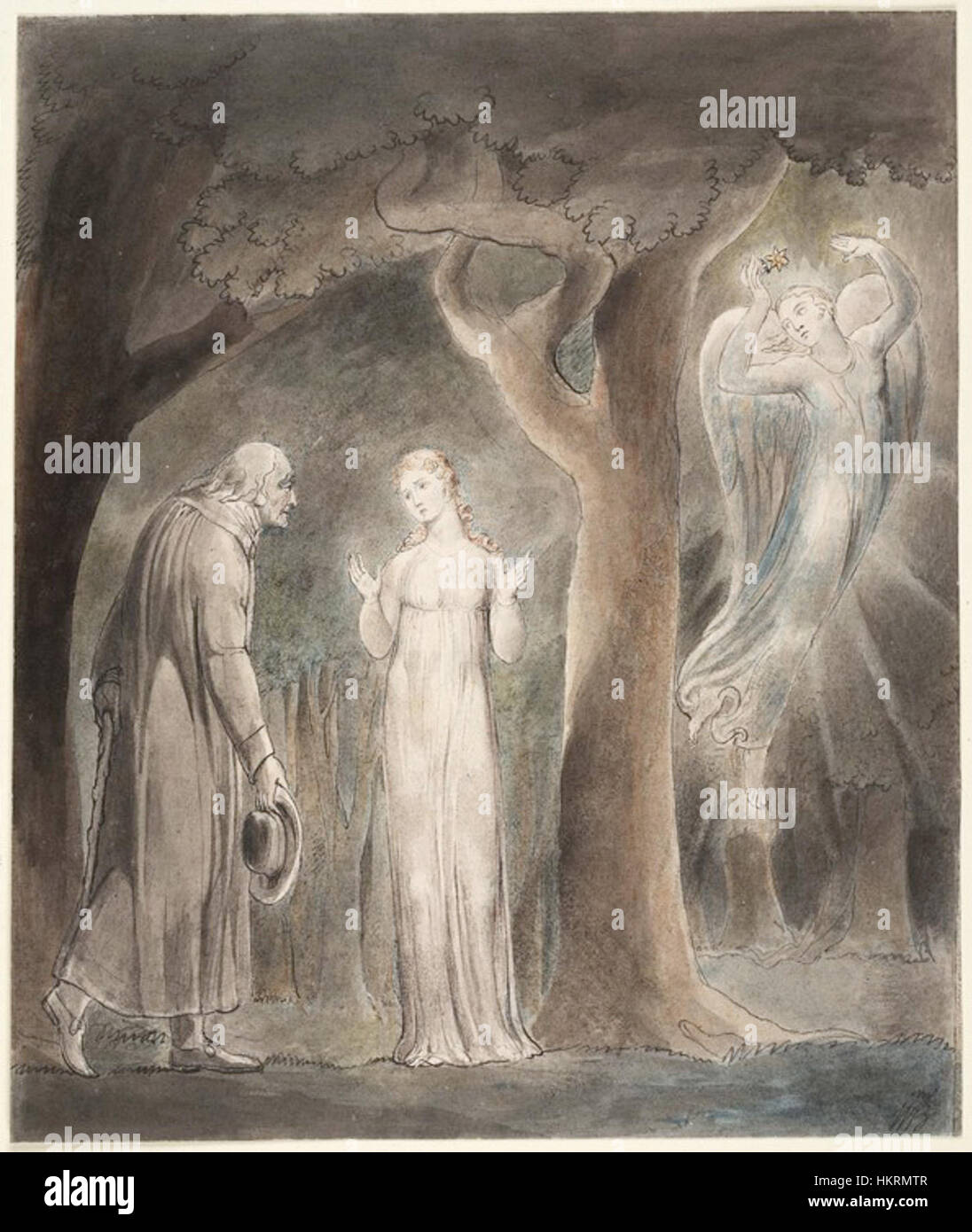 This historical painting, titled 'ComusThomas2,' captures a dramatic scene from the mythological ...