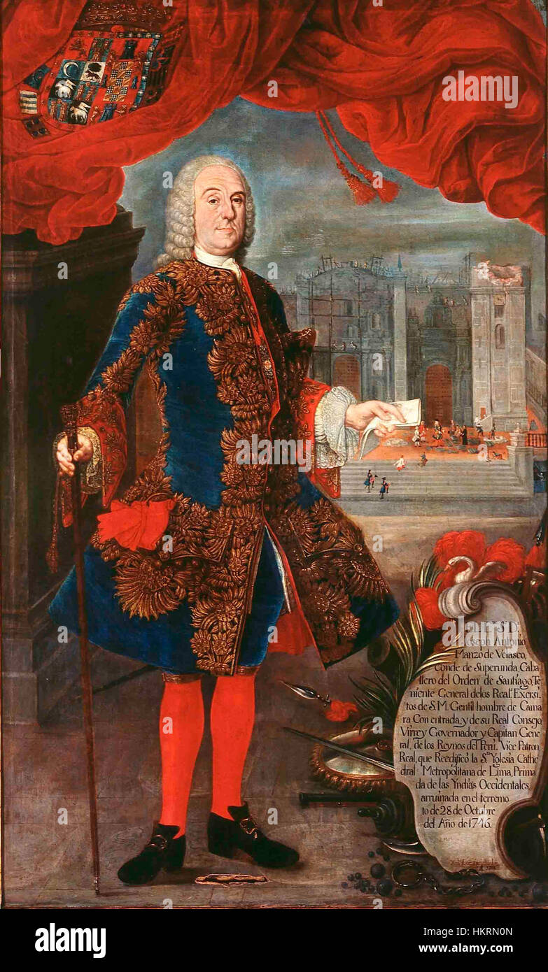 The portrait of Conde de Superunda, a prominent nobleman of Spain ...