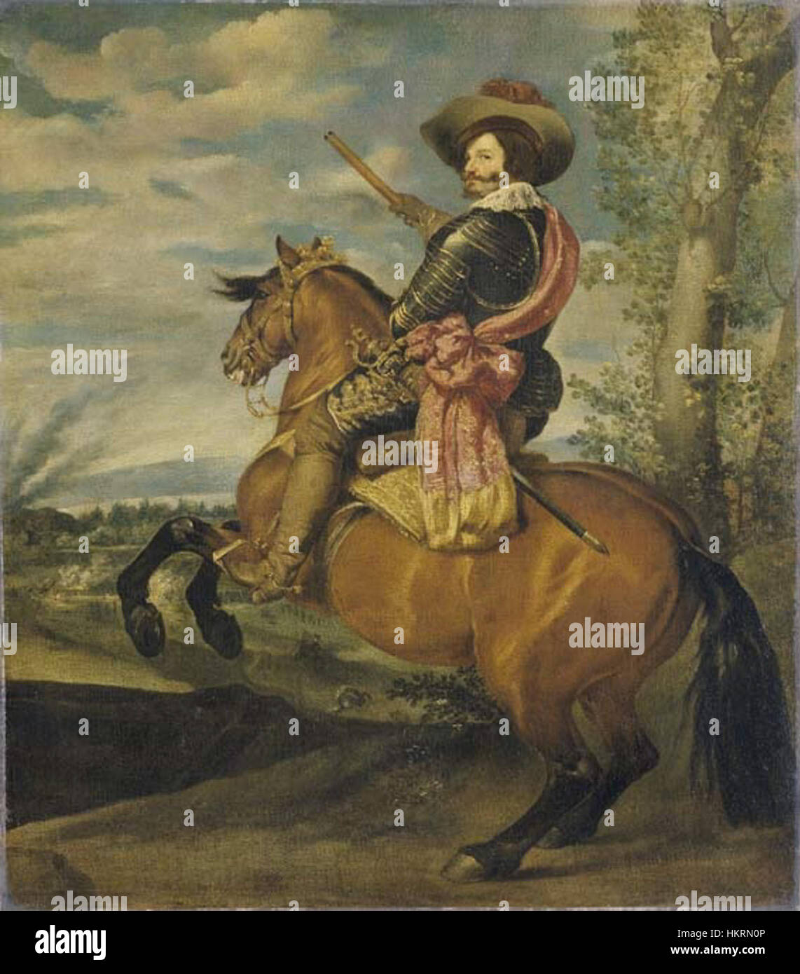 The painting 'Conde duque ecuestre' features a nobleman depicted in an ...