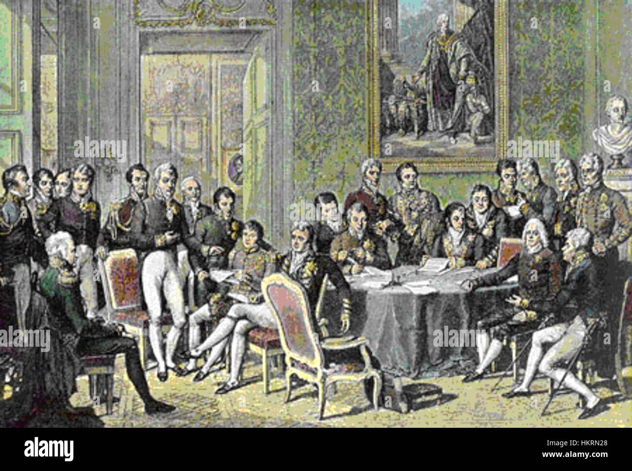 An artwork representing the Congress of Vienna, a pivotal diplomatic ...
