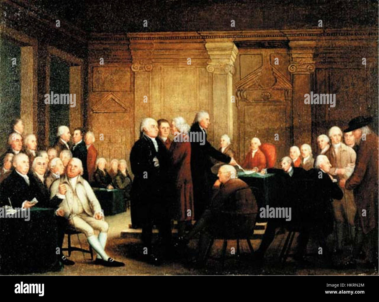 This painting depicts the moment of Congress voting on American ...