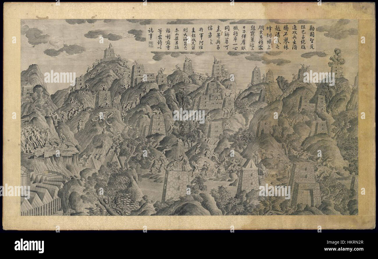 This artwork portrays the historical conquest of the Kunser mountain ...