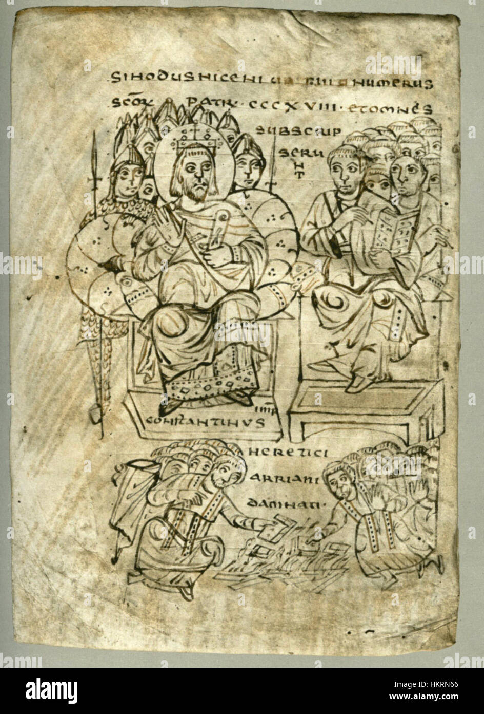 The artwork depicts the historical moment when Emperor Constantine ...