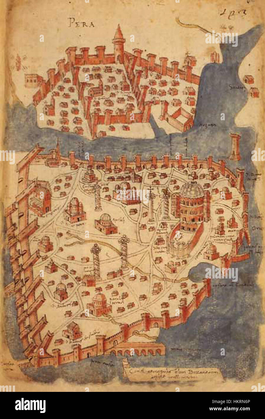 This medieval map of Constantinople offers a historical view of the ...