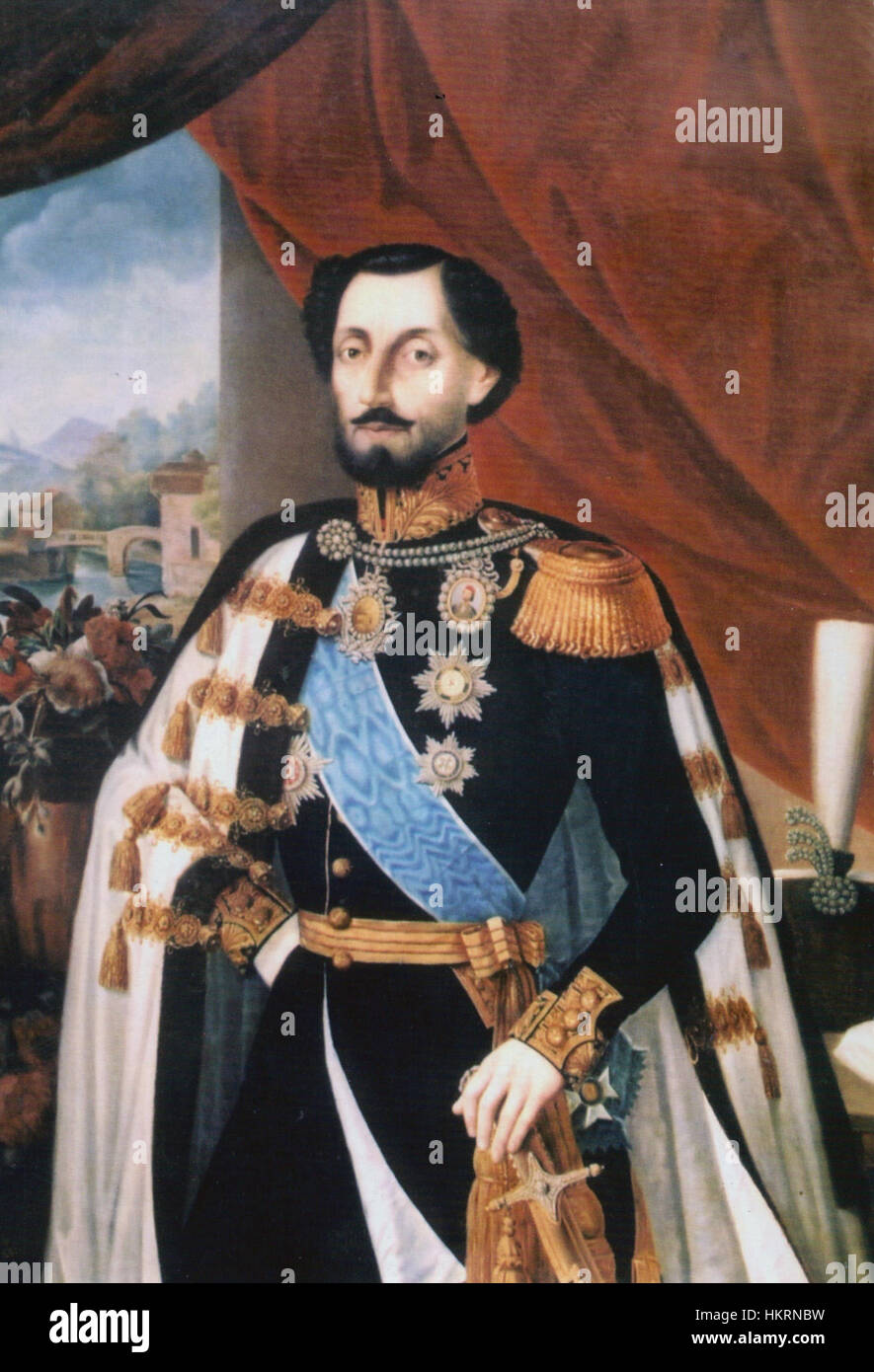 This oil portrait by Constantin Lecca depicts Barbu Știrbei, a Romanian ...