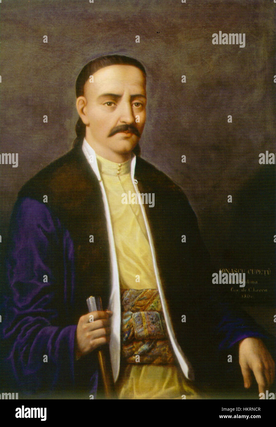 A portrait painting by Constantin Lecca, depicting Ionascu Cupetu ...