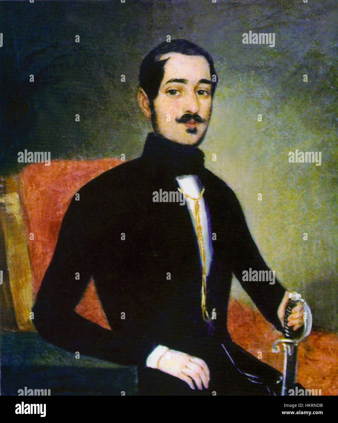 'Portret de barbat' by Constantin Lecca, an oil painting portraying a ...