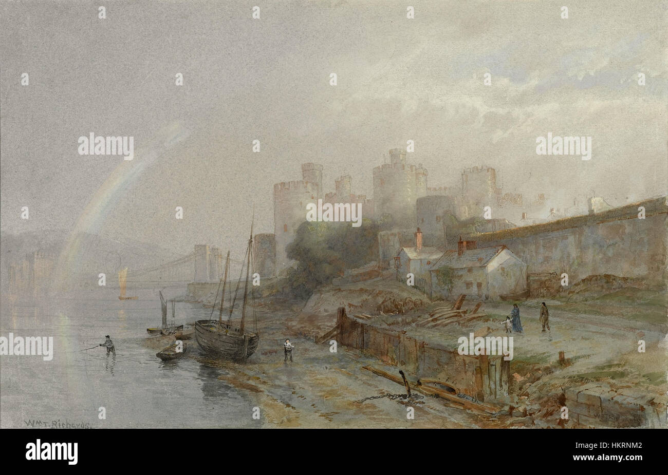 This painting by William Trost Richards from 1880 depicts Conway Castle ...