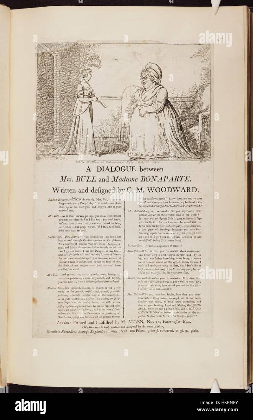 Bodleian Libraries, A dialogue between Mrs Bull Madame Bonaparte Stock ...