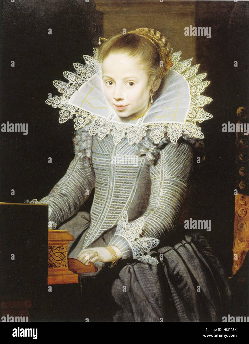 'Girl at a Virginal' by Cornelis de Vos is a portrait of a young girl ...