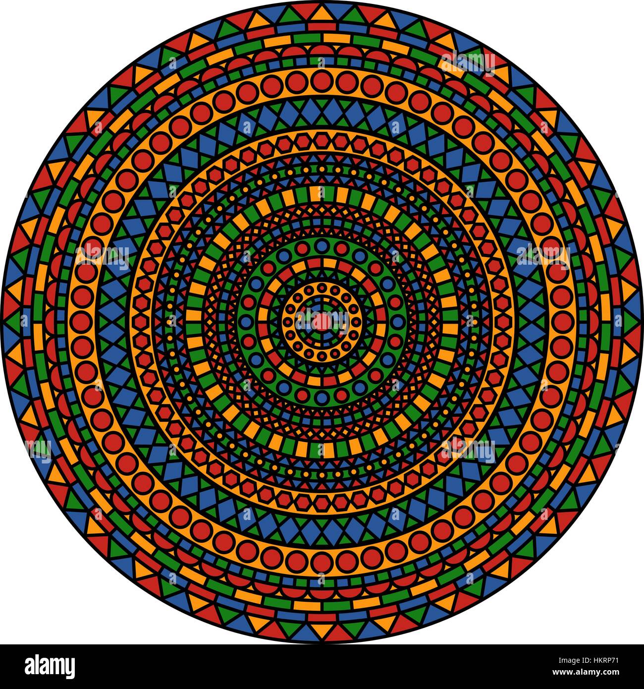 abstract vector doodle colored detailed bright mandala Stock Vector ...