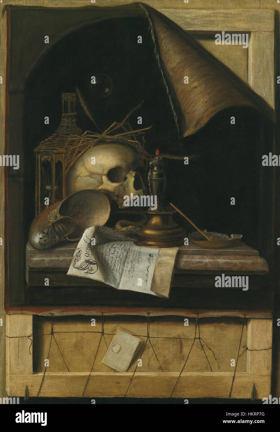 'Vanitas' by Cornelis Norbertus Gijsbrechts is a 17th-century Dutch ...