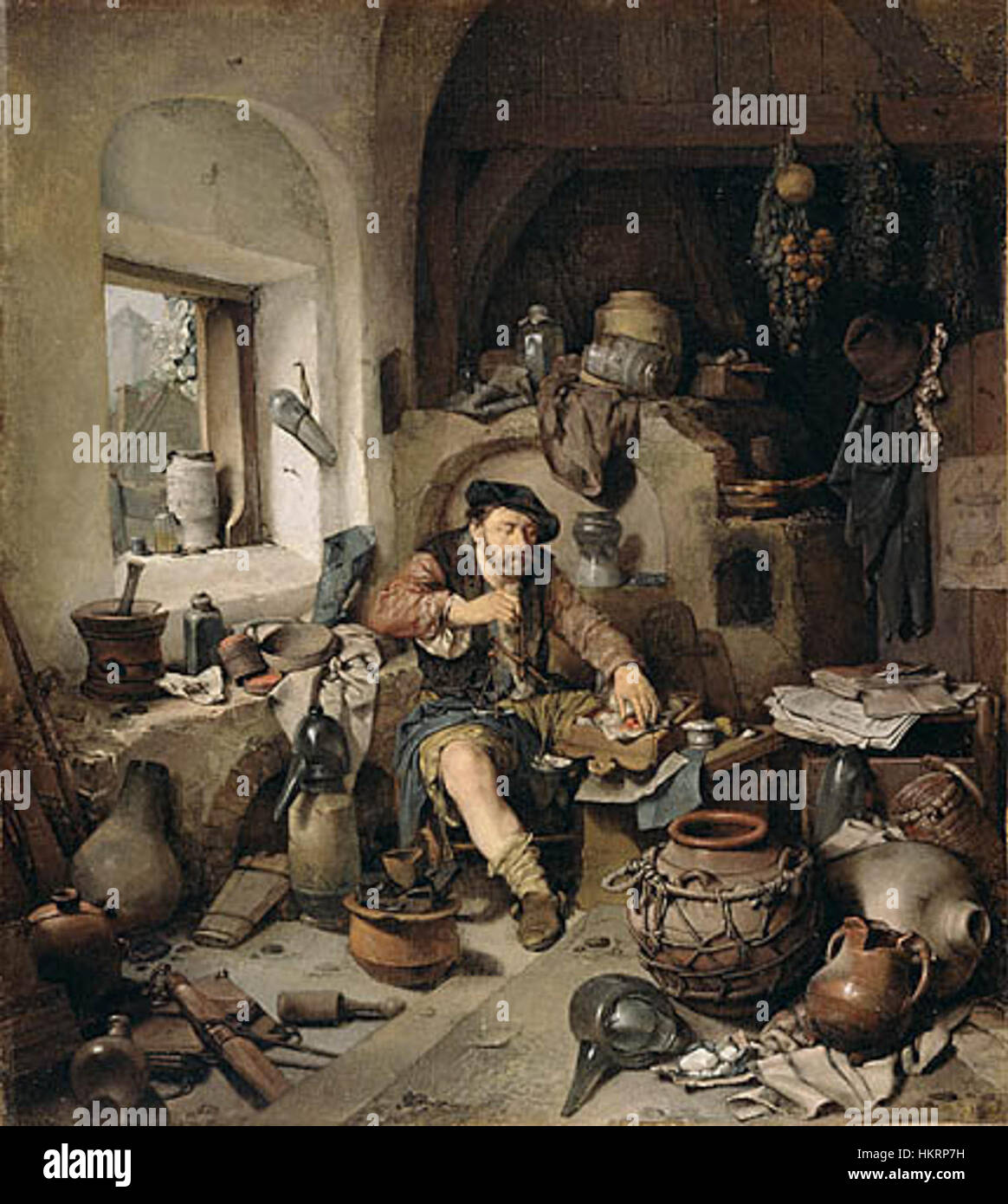 Cornelis Pietersz. Bega's 'The Alchemist' is an oil painting that ...
