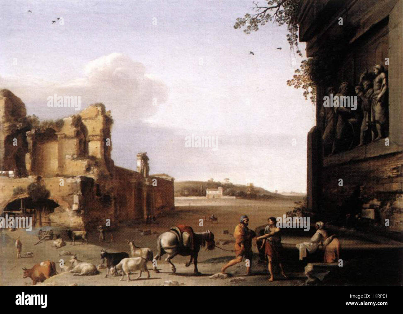 A painting by Cornelis van Poelenburch depicting the ruins of Ancient ...