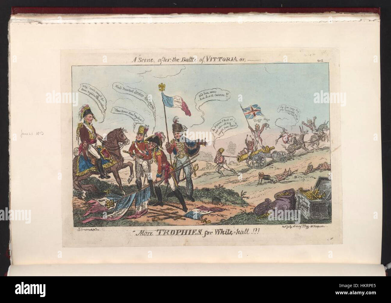 A painting commemorating the aftermath of the Battle of Vittoria, with ...