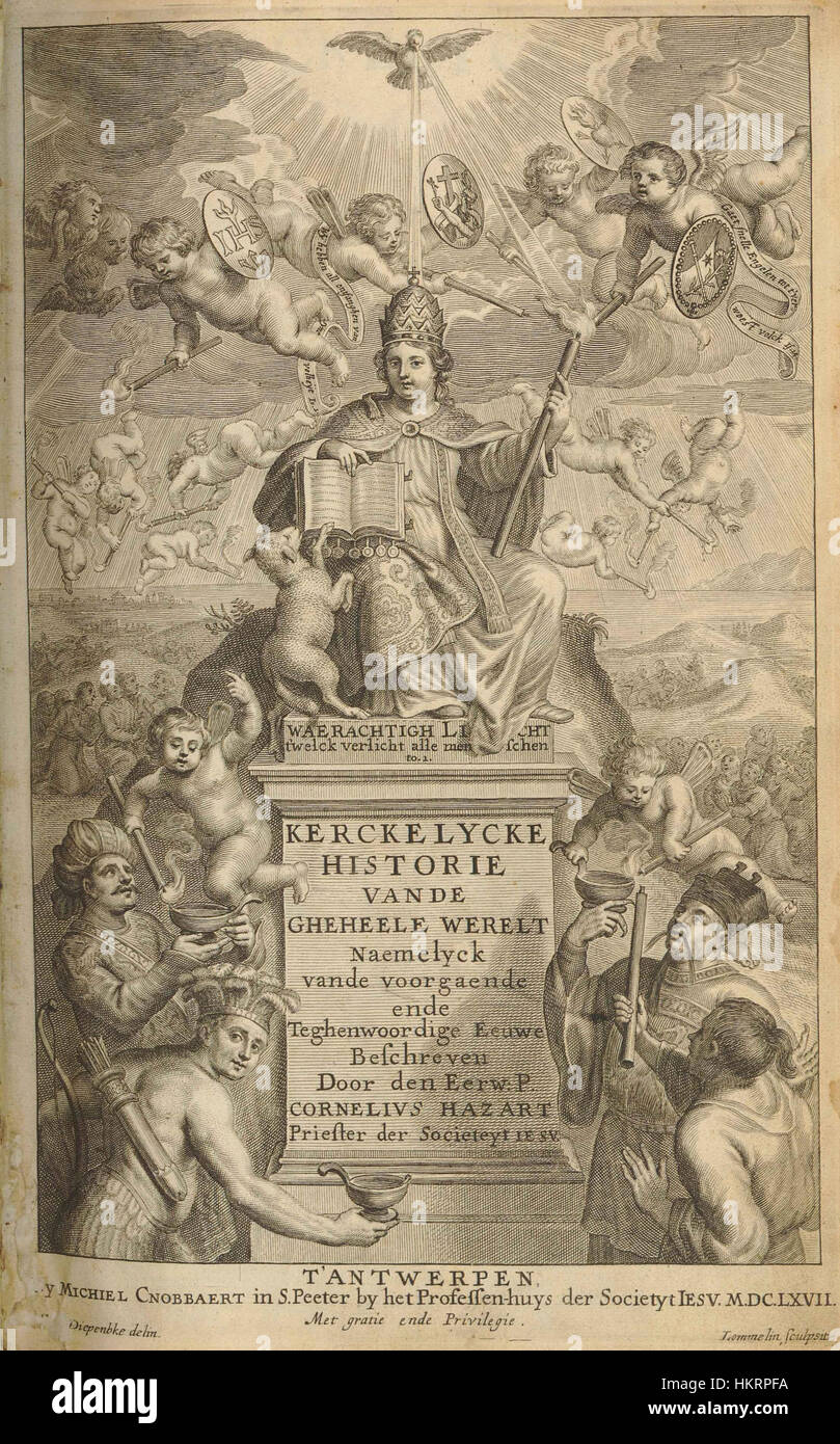 A historical frontispiece from the 1667 work 'Kerckelijke Historie' by ...