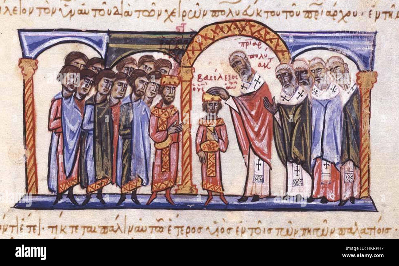 The *Coronation of Basil II as Co-Emperor* by Patriarch Polyeuctus is a ...