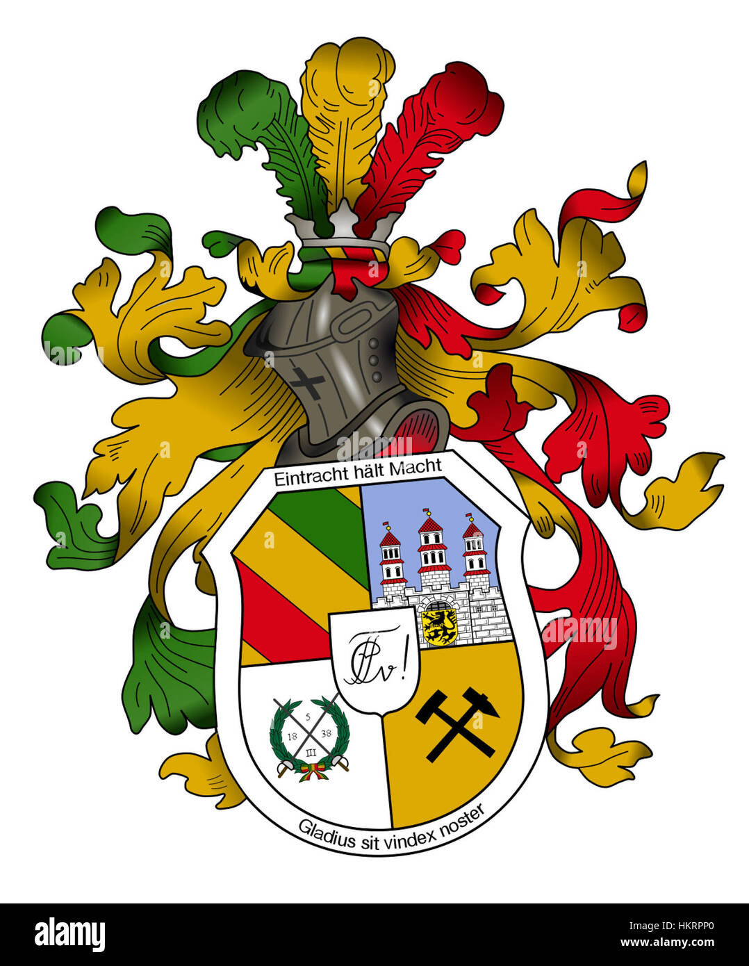 The 'Wappen' of the Corps Franconia Fribergensis, an emblematic symbol ...