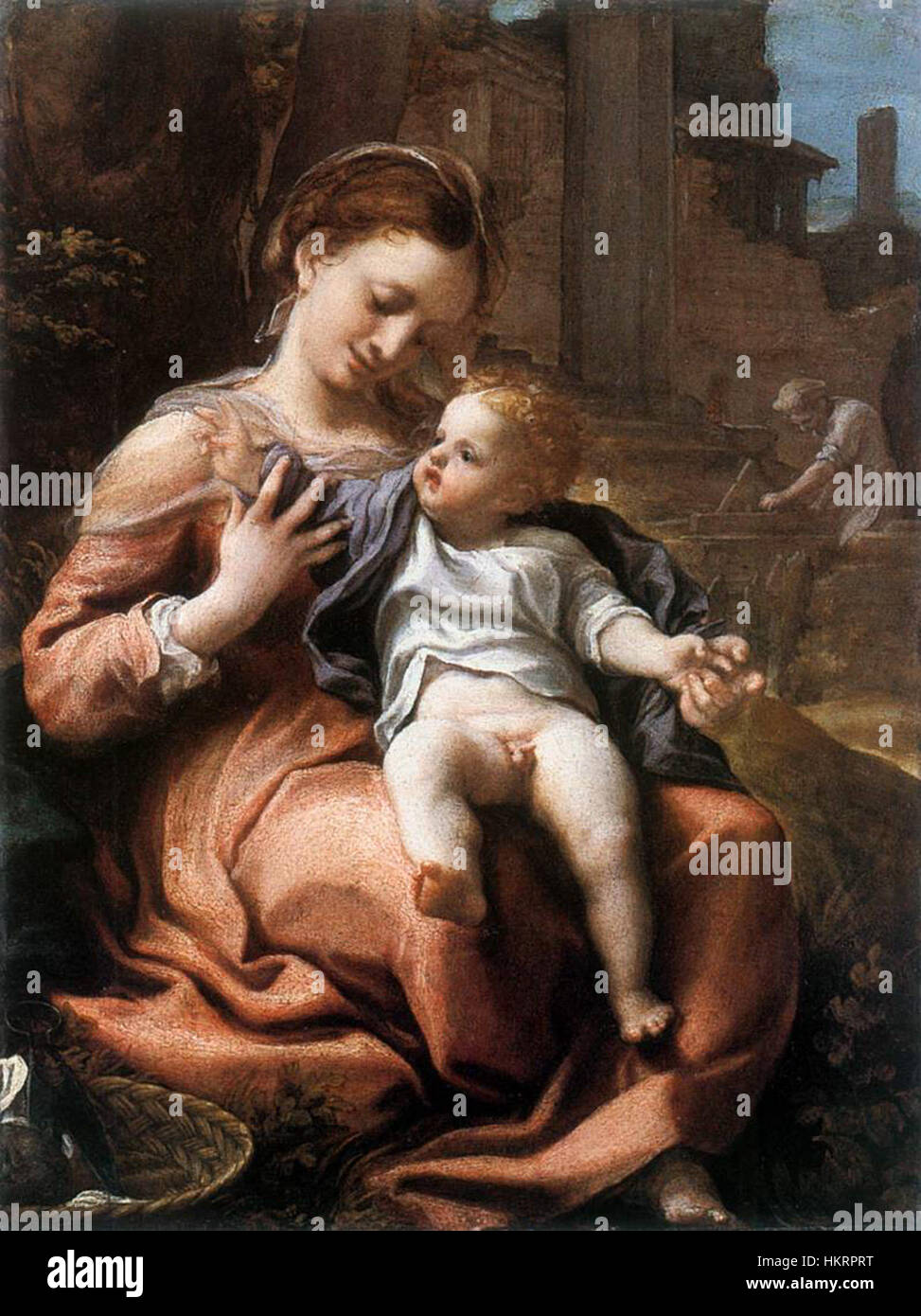 Correggio's 'Madonna of the Basket' is a well-known Renaissance painting, showing the Virgin ...