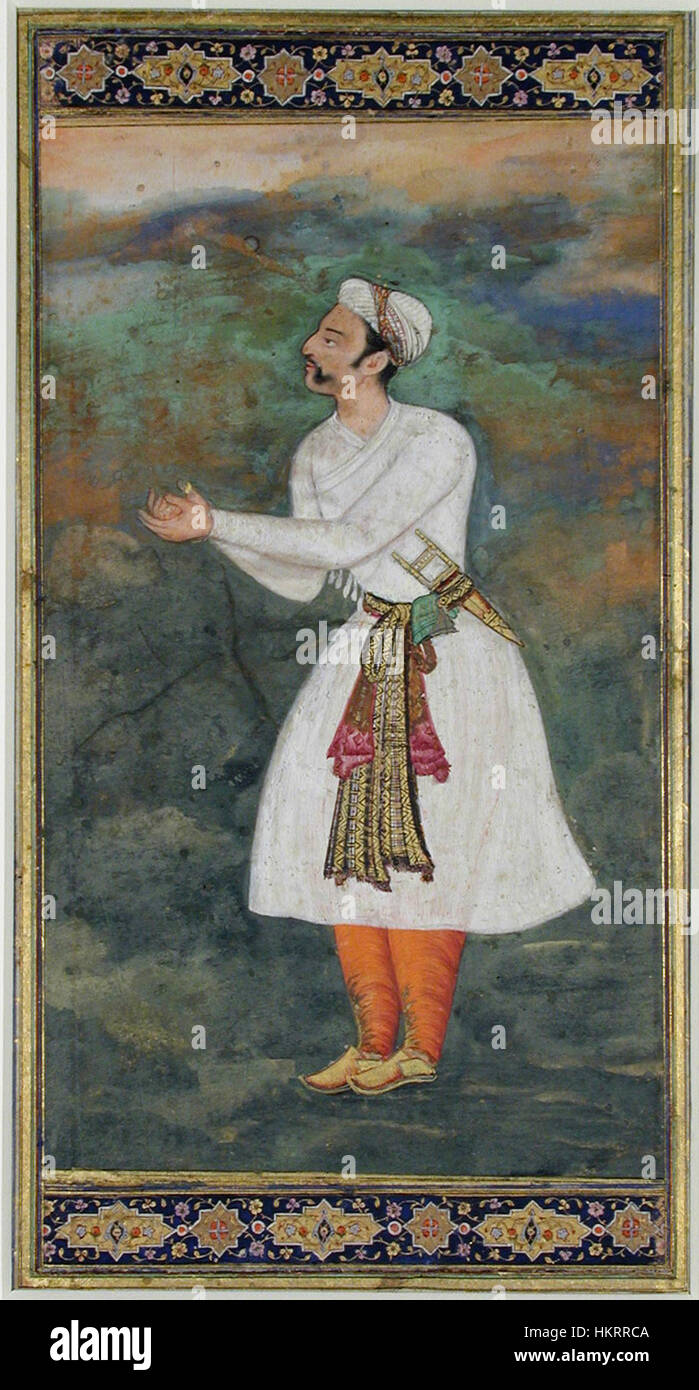 This painting, titled 'Courtier Standing in an Attitude of Great ...