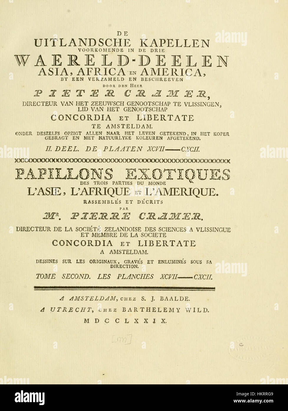 The title page of Cramer & Stoll's 'Uitlandsche Kapellen,' a 19th ...