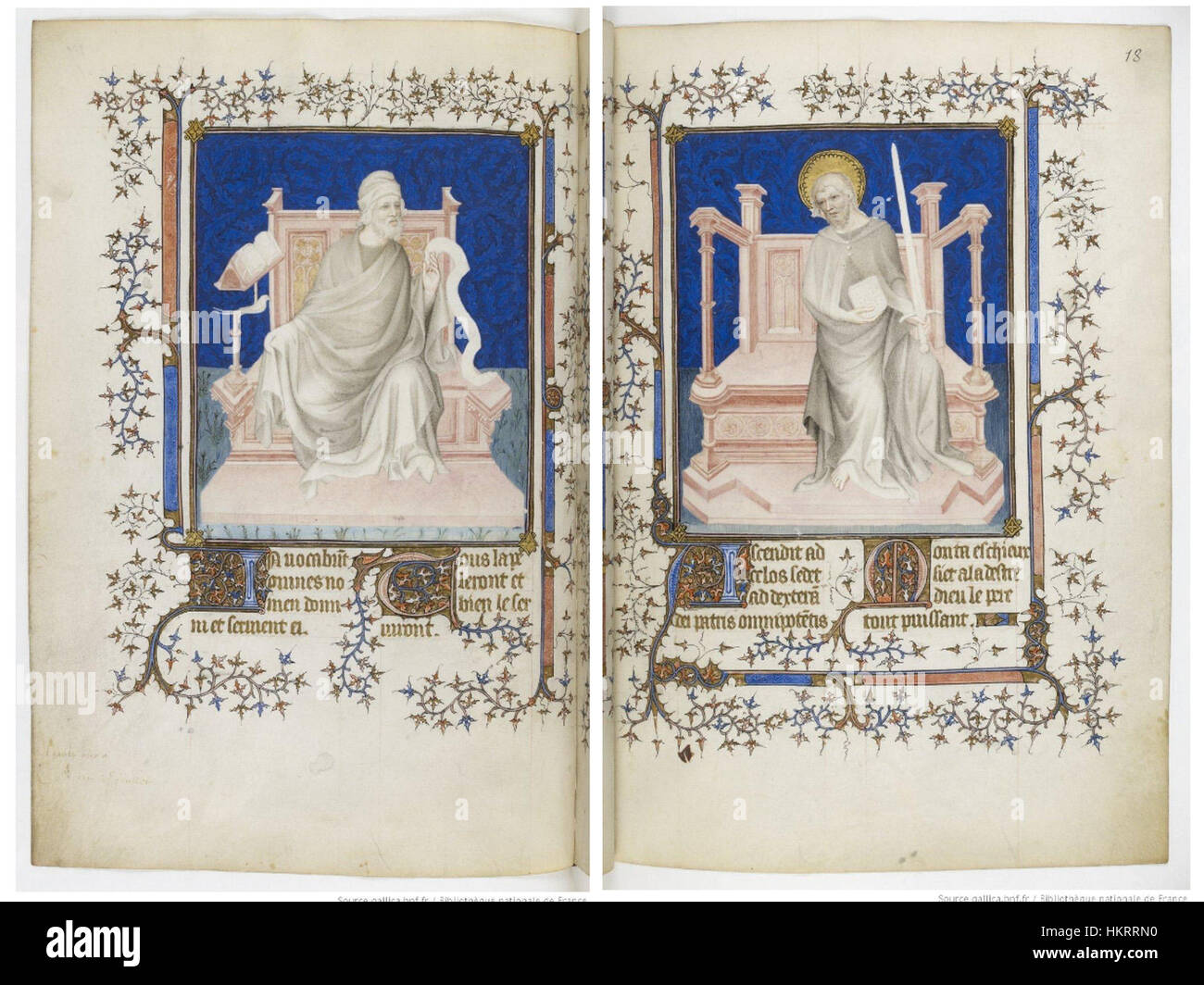 This artwork depicts a page from the 'Credo Apostolique' manuscript ...