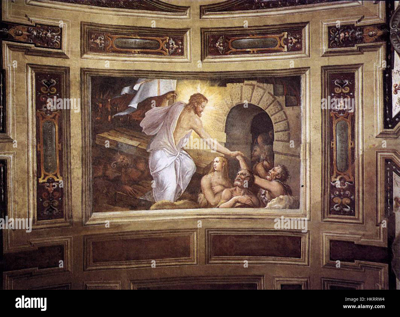 A religious painting by Cristofano Gherardi depicting the Descent into ...