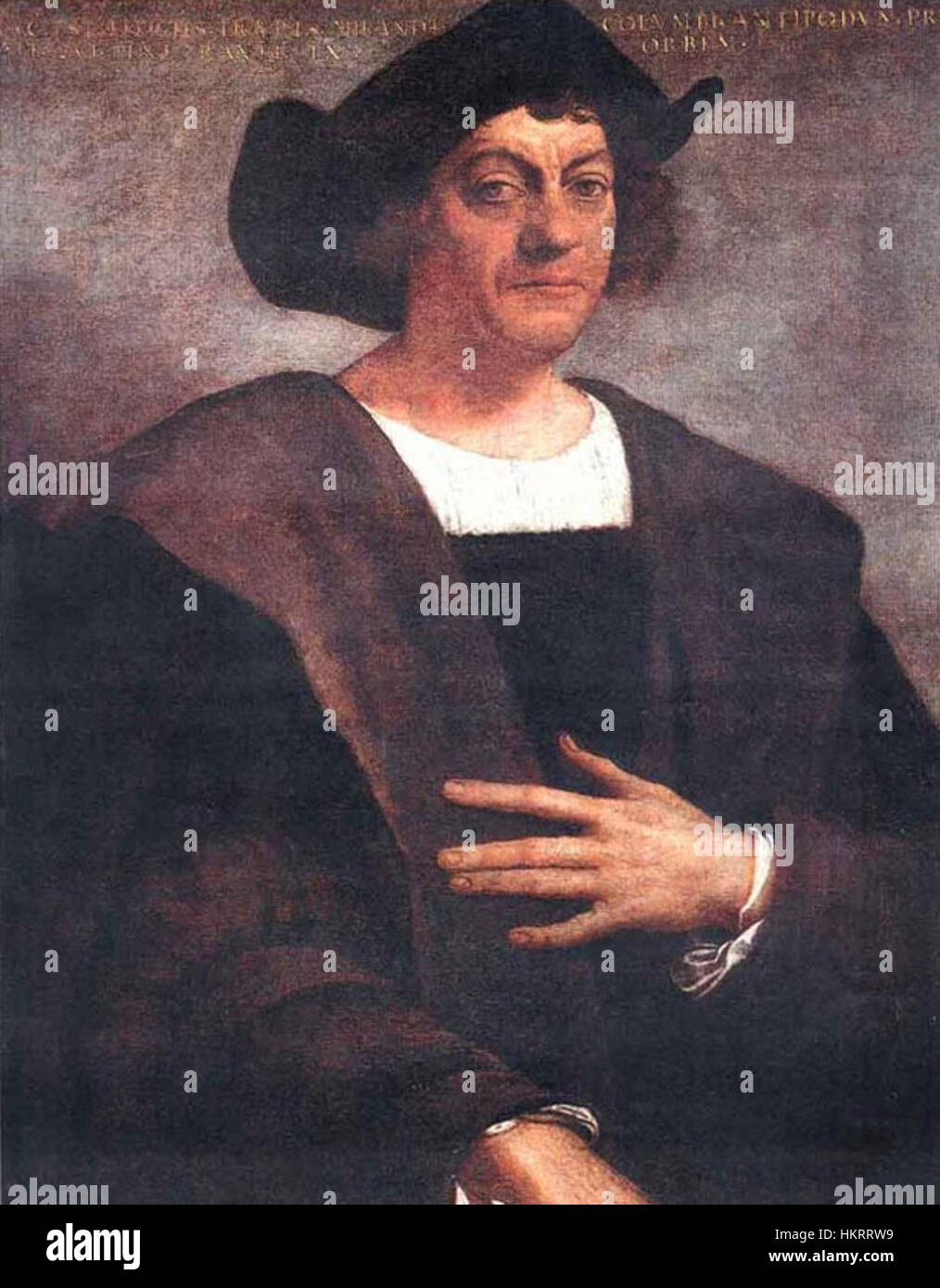 A historical artwork depicting Christopher Columbus, the famous ...