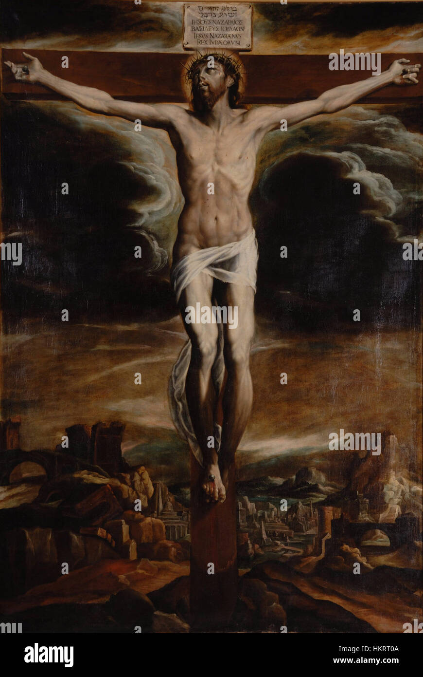 'Cristo crocifisso' by Borgianni is a Baroque-era painting depicting ...