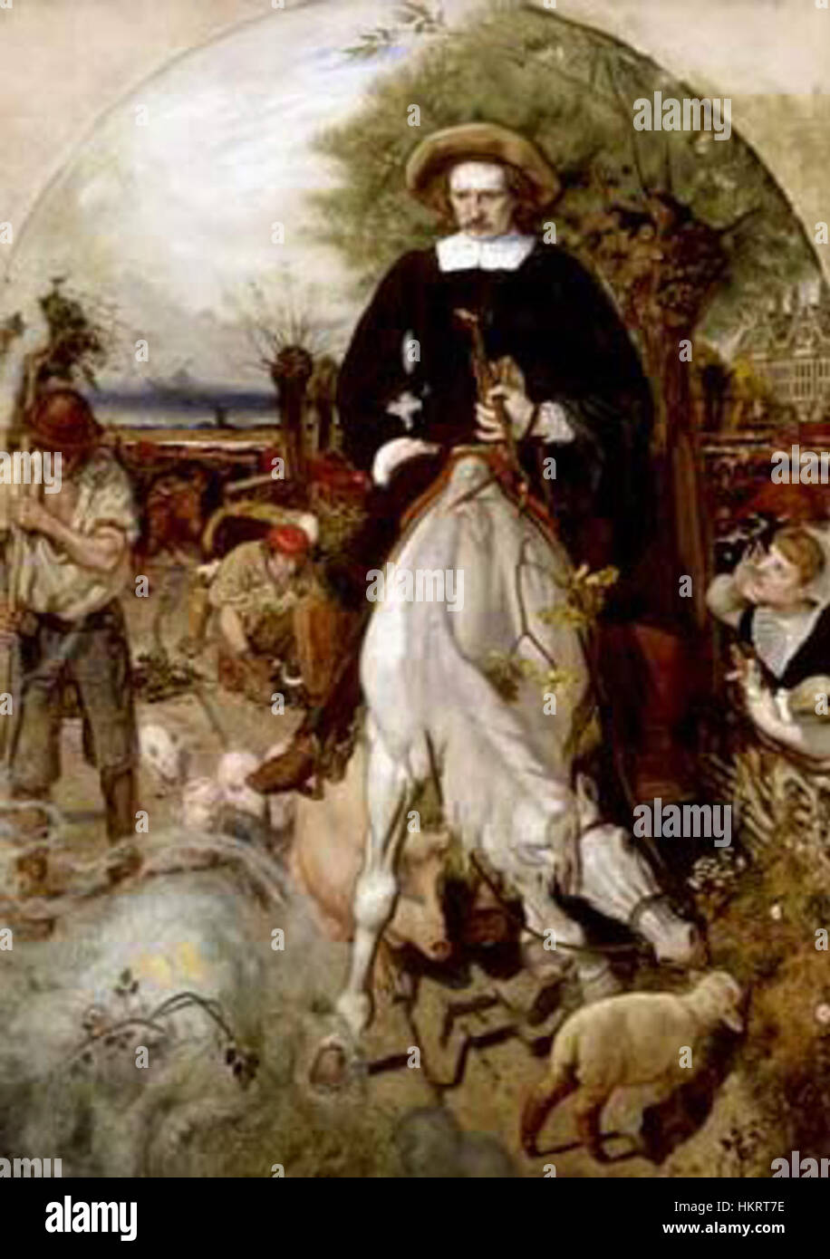 This painting portrays Oliver Cromwell, the English military and ...