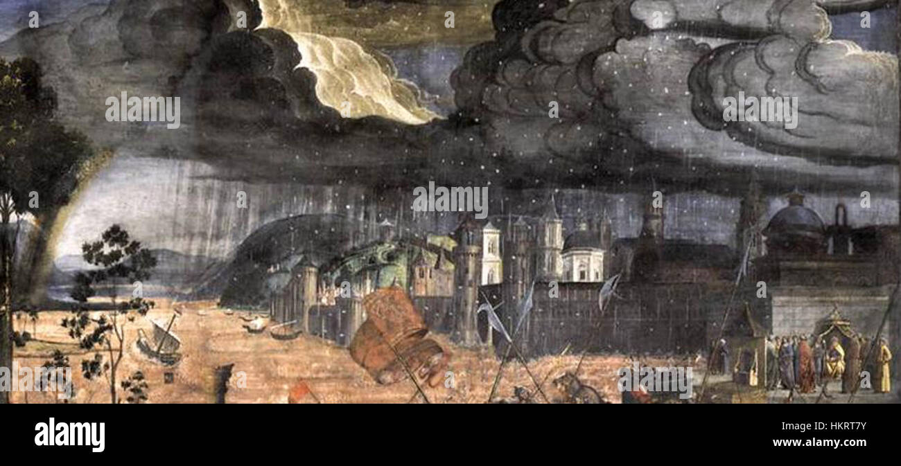 This artwork depicts the biblical event of the Crossing of the Red Sea ...