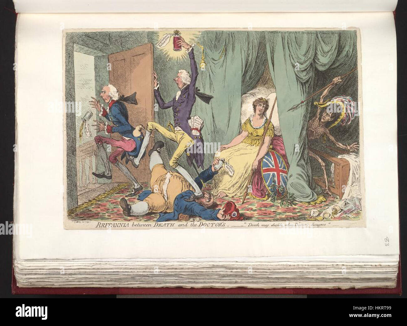 This artwork titled 'Britannia between death and the doctor' is a ...