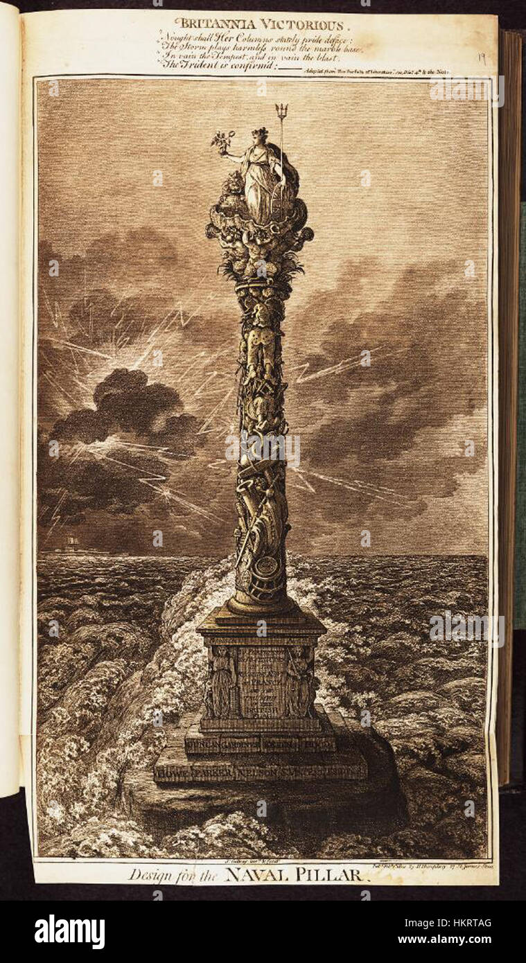 This design for the naval pillar, titled 'Britannia Victorious,' from ...