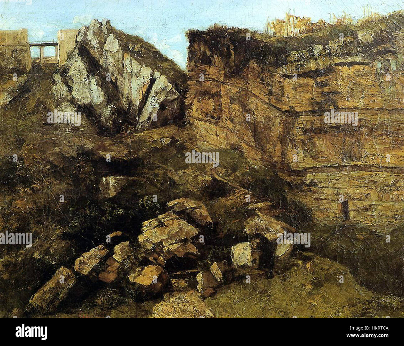 This artwork depicts crumbling rocks, a symbolic representation of ...