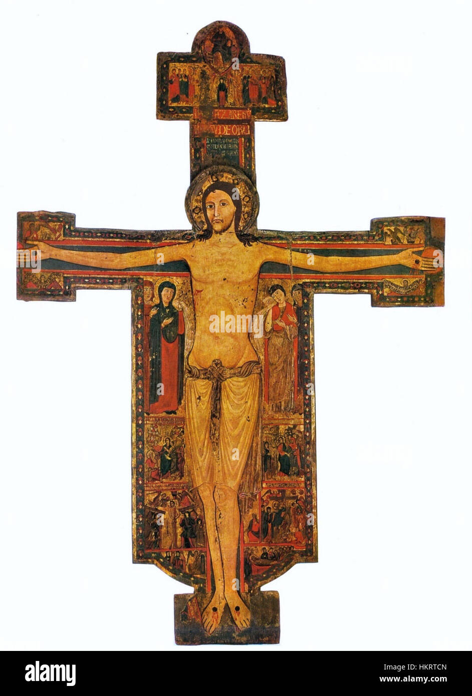 A religious painting titled 'Crucifixion' by Master Guglielmo ...