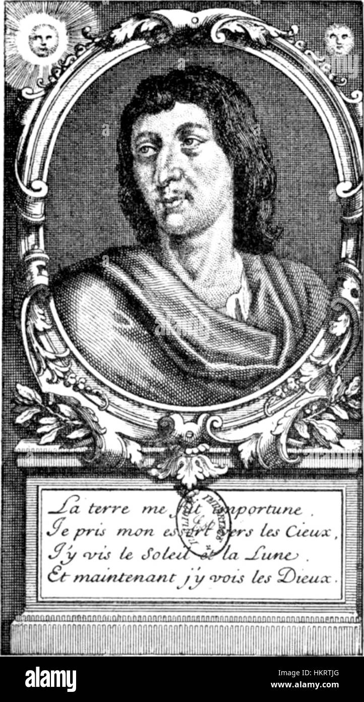 A historical painting depicting the character Cyrano de Bergerac ...