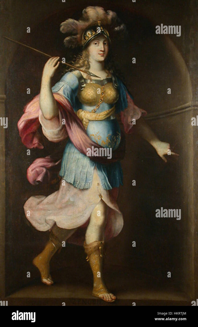 This painting by C.A. Tavella depicts Zenobia, the queen of Palmyra ...