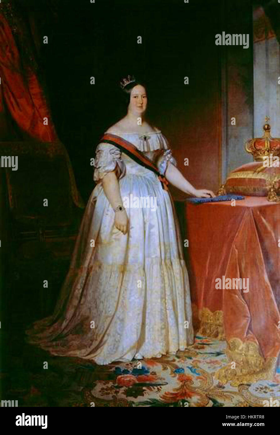 The painting of D. Maria II Rainha depicts the queen of Portugal ...