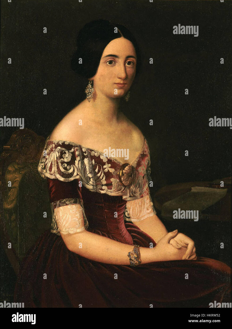 This historical painting by Tsokos, depicting a dignified lady ...