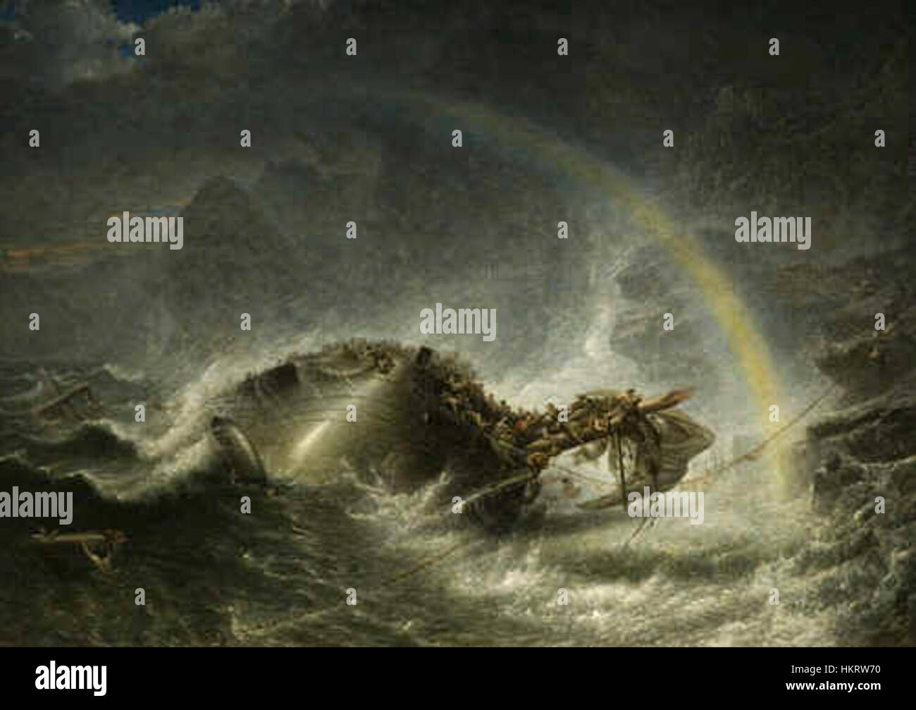 This painting depicts the wreck of the Danby, a 19th-century ship that ...