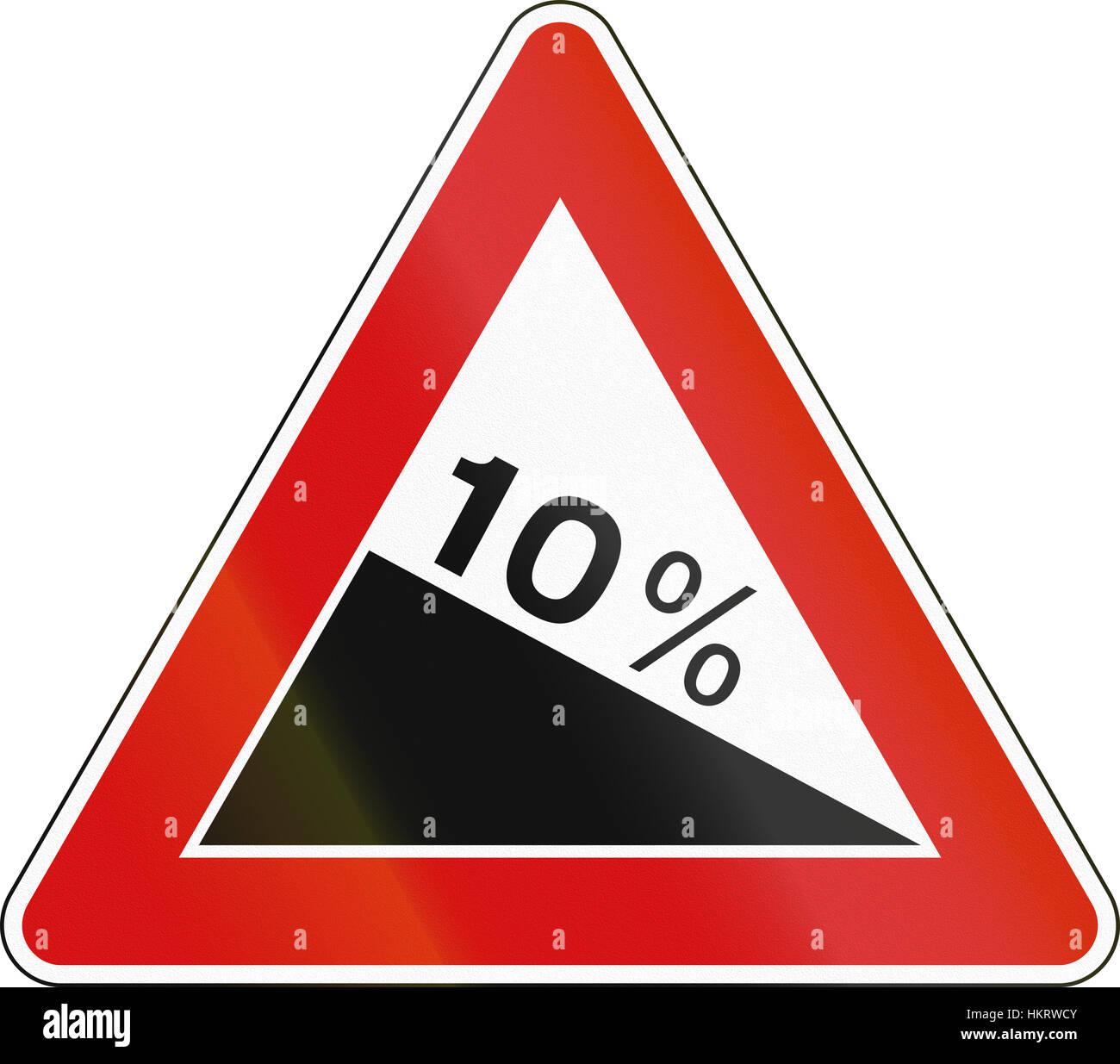 Road sign used in Italy - dangerous descent Stock Photo - Alamy