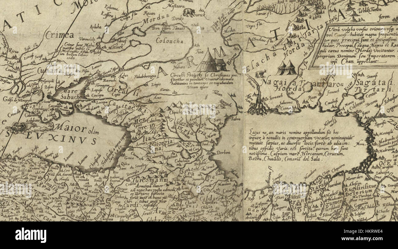 Daniel Keller's map 'Asiae nova descriptio', printed in 1590 in Antwerp ...