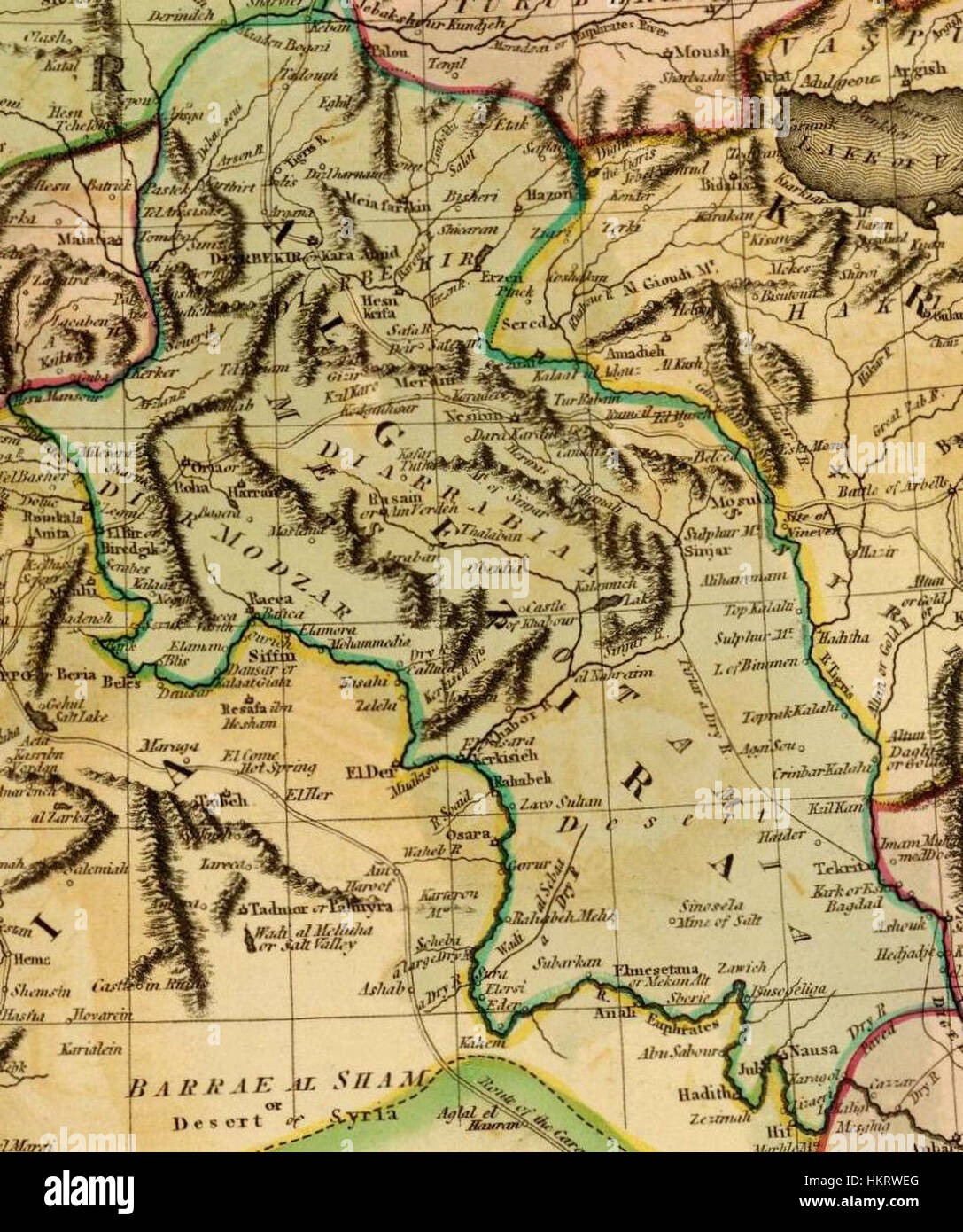 An 1831 map illustration by Daniel Lizars, depicting the geography and ...